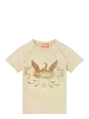 DIESEL Rhinestone-embellished Raglan-sleeve T-shirt - Neutrals