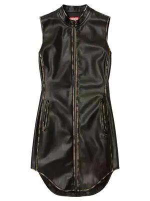DIESEL Zip-front Sleeveless Mini Dress - Black