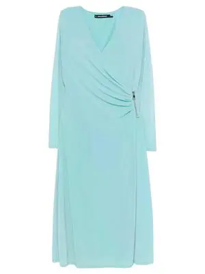Karl Lagerfeld Zip-detail Wrap Dress - Blue