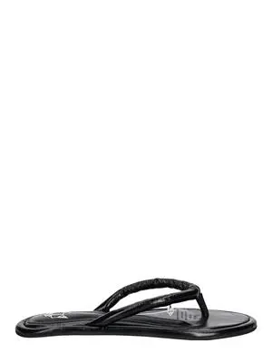 NAKED WOLFE Grenada Leather Twisted Thong Sandals - Black