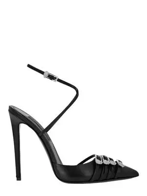 Philipp Plein Buckle-embellished Ankle-strap Pumps - Black