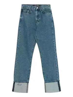 Karl Lagerfeld Cuffed-hem Jeans - Blue