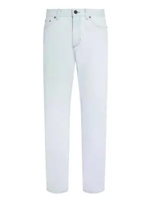 Zegna Roccia Bleached Cotton Jeans - Blue