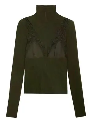 Blumarine Ribbed Turtleneck Jumper - Green