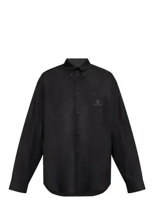 Balenciaga Logo-embroidered Shirt - Black