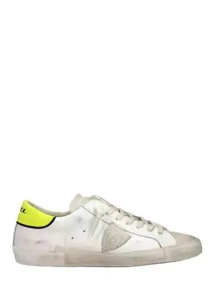 Philippe Model Prsx Leather Patchwork Low-top Sneakers - White