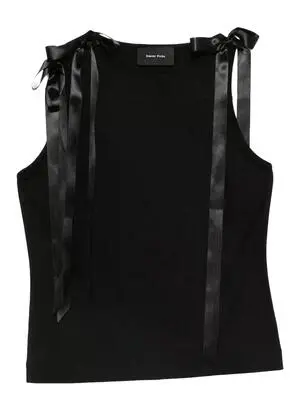 Simone Rocha Bow Ribbon Tank Top - Black