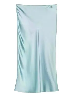 Herno Satin Bias-cut Skirt - Blue