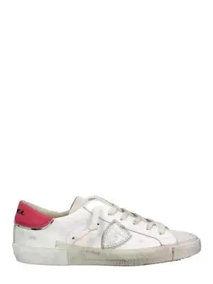 Philippe Model Distressed Leather Low-top Sneakers - White