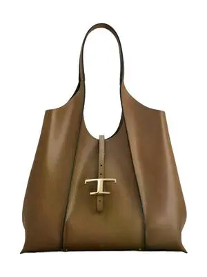TOD'S T Timeless Medium Shoulder Bag - Brown