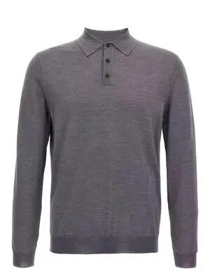 ZANONE Fine-knit Polo Shirt - Grey