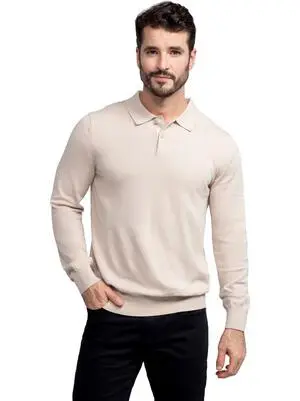 JACK ARCHER Legacy Polo Sweater - Beige