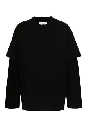 JIL SANDER Logo-print Layered T-shirt - Black