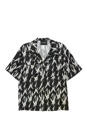 John Richmond Guitar-print Short-sleeves Shirt - Black