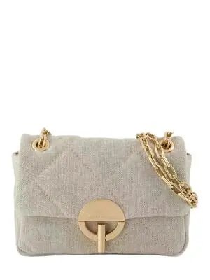 Vanessa Bruno Linen Quilted Shoulder Bag Neutrals