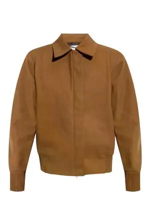 Stella McCartney Collared Ribbed-trim Jacket - Brown