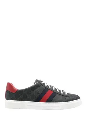 Gucci Ace Logo Web-stripe Sneakers - Black