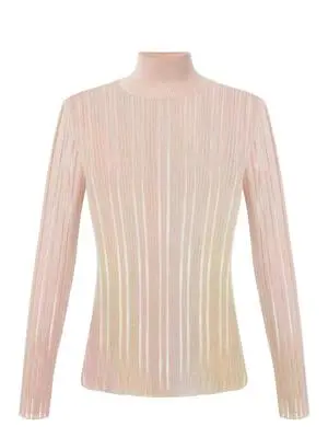 Elisabetta Franchi Ribbed Turtleneck Top - Neutrals