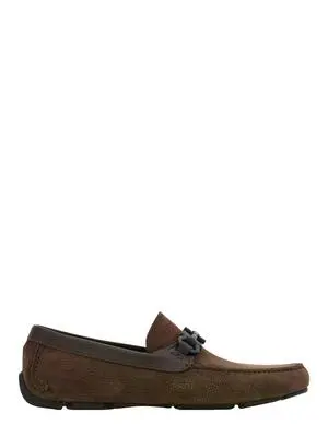 FERRAGAMO Gancini Loafers Brown