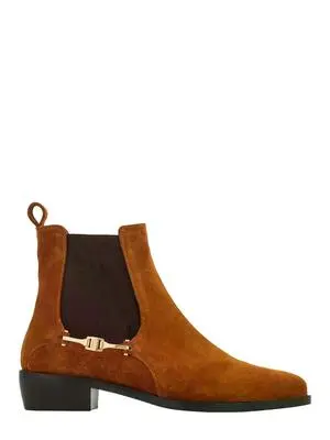 FERRAGAMO F-buckle Chelsea Boots - Brown