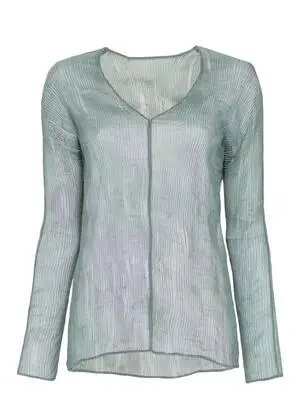 Issey Miyake V-neck Top - Green