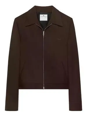 COURREGES Collared Zip-up Jacket - Brown