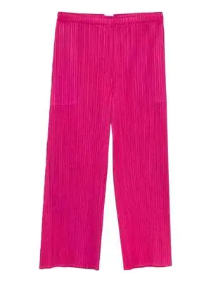 Issey Miyake Pleated Cropped Trousers - Pink