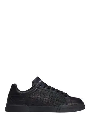 Dolce & Gabbana Perforated Leather Sneakers - Blue