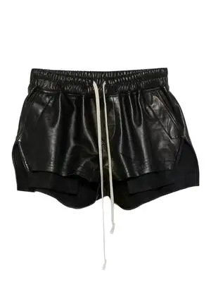 Rick Owens Drawstring Leather Shorts - Black