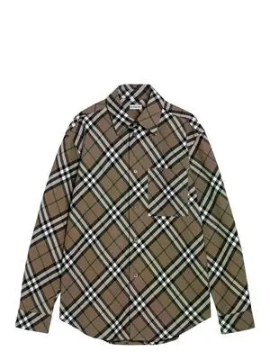 Burberry Checked Long-sleeved Shirt - Neutrals
