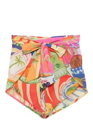 Farm Rio Summer Picnic Shorts - Red