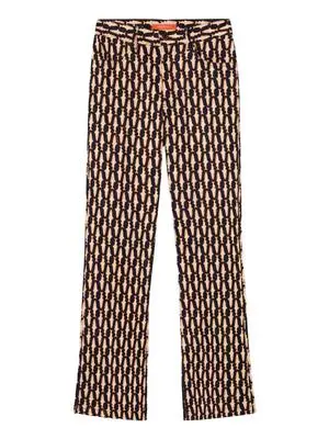 LA DOUBLEJ La DoubleJ Geometric-Print Flare Jeans