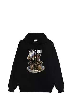 Moschino Teddy Bear-intarsia Hoodie - Black