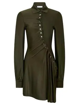 Rabanne Button-embellished Draped Dress - Green