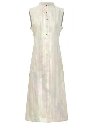 Loulou De Saison Pinstripe Sleeveless Dress - Neutrals