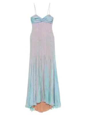 MARIA LUCIA HOHAN Giustina Pleated Silk Dress - Blue