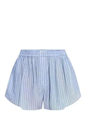 Alexander Wang Striped Elastic-waist Shorts - Blue