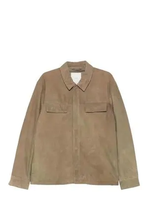 Calvin Klein Flap-pocket Suede Jacket - Brown