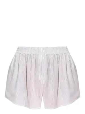 Alexander Wang Pinstripe Elastic-waist Shorts - White