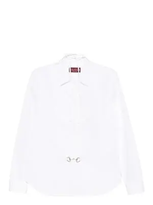 Gucci Horsebit Tie-neck Shirt - White