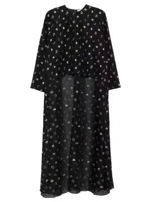 RACIL Floral-print Long Sleeve Dress - Black