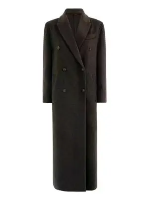 Brunello Cucinelli Double-Breasted Coat Red