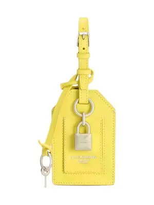 Dolce & Gabbana Padlock Leather Keychain - Yellow