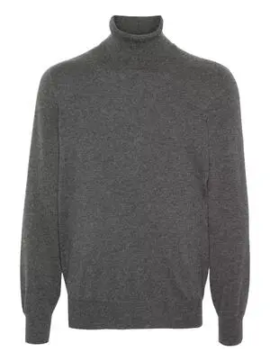 Brunello Cucinelli Cashmere Roll Neck Sweater - Grey