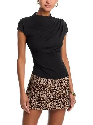 Aqua Draped Top Black