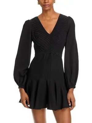 Aqua Long Sleeve Mini Dress - Black