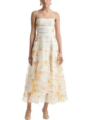 Altuzarra Connie Silk Dress - Ivory Flowers