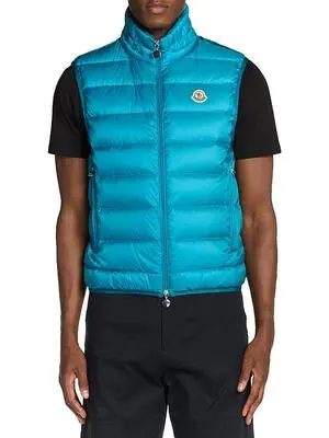 Moncler Rocoque Zip Front Vest Turquoise