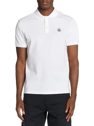 Moncler Short Sleeve Logo Polo Shirt - White