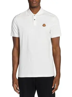 Moncler Short Sleeve Logo Polo Shirt - White